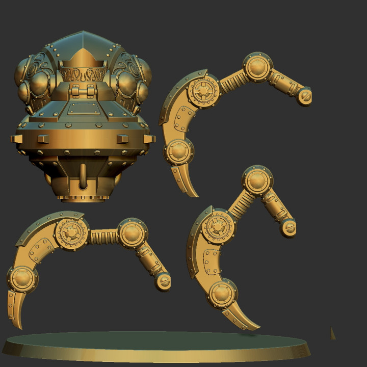 3D Printable Giant Steampunk Mech Spider (15mm based mini mountable ...