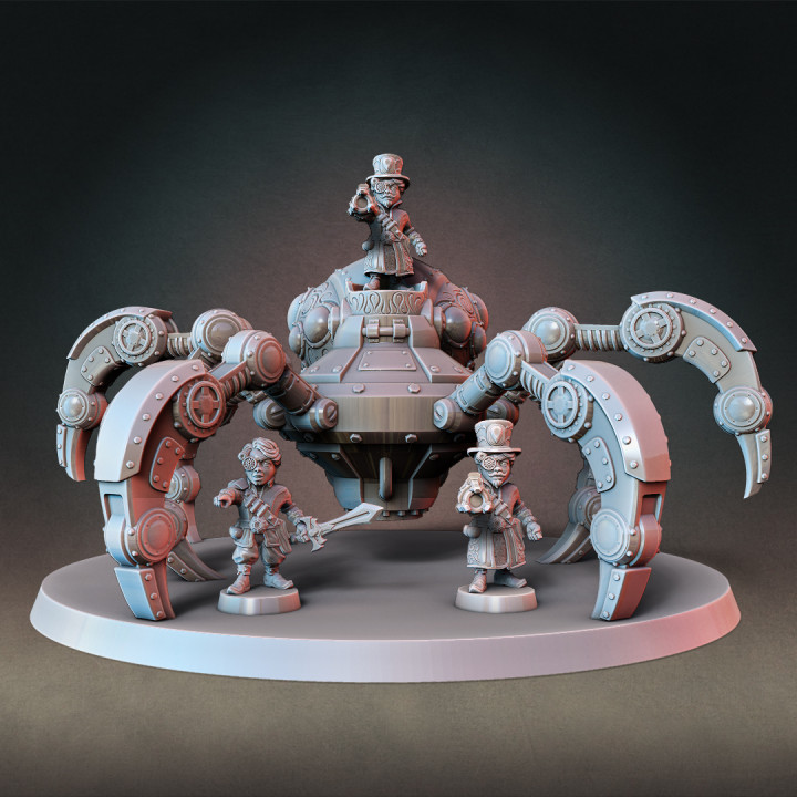 3D Printable Giant Steampunk Mech Spider + Gnome Artificers Complete ...