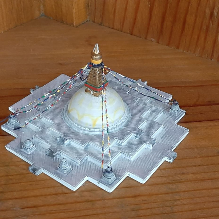 3D Printable Boudhanath Stupa - Kathmandu, Nepal by MiniWorld3D