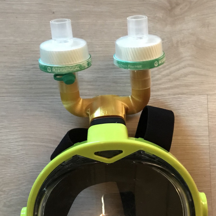 3D Printable Diving mask adapter for filter by Hibernatix