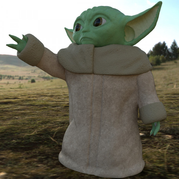 3D Printable Low Poly Baby Yoda Like Figure by Arthur