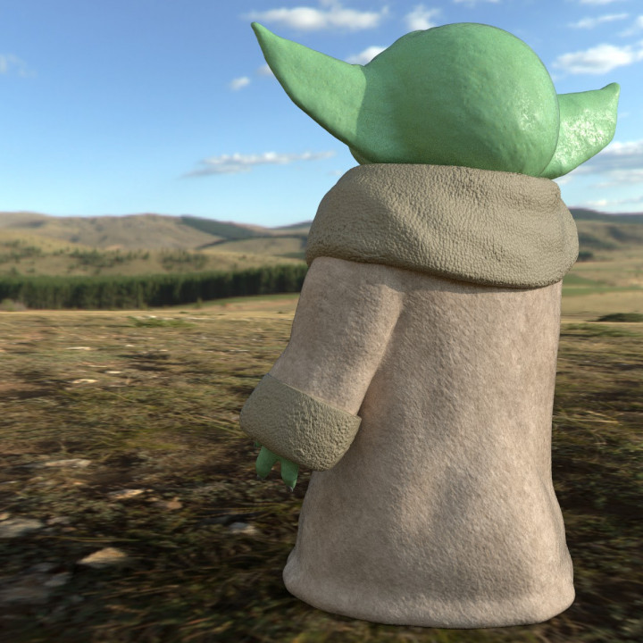 3D Printable Low Poly Baby Yoda Like Figure by Arthur