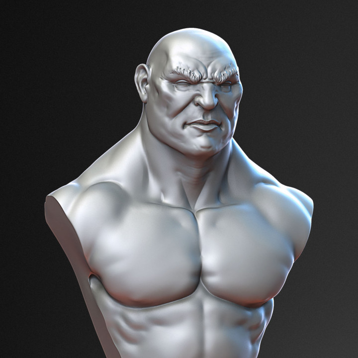 3D Printable Academic Bust- Human Brute by Leonardo Escovar