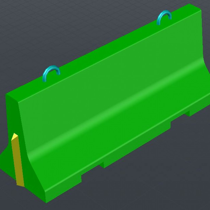 3D Printable Concrete road barrier (scale 1/35) by Elias Jean Francois