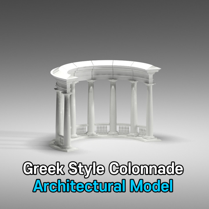 3D Printable Tuscan Style Colonnade by BlueSand3D
