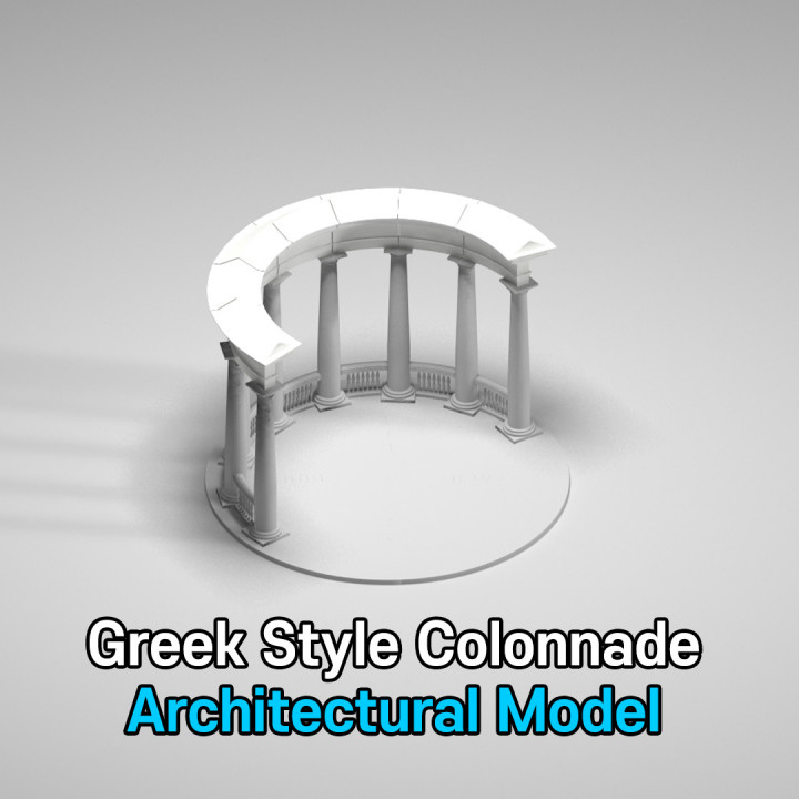3D Printable Tuscan Style Colonnade by BlueSand3D