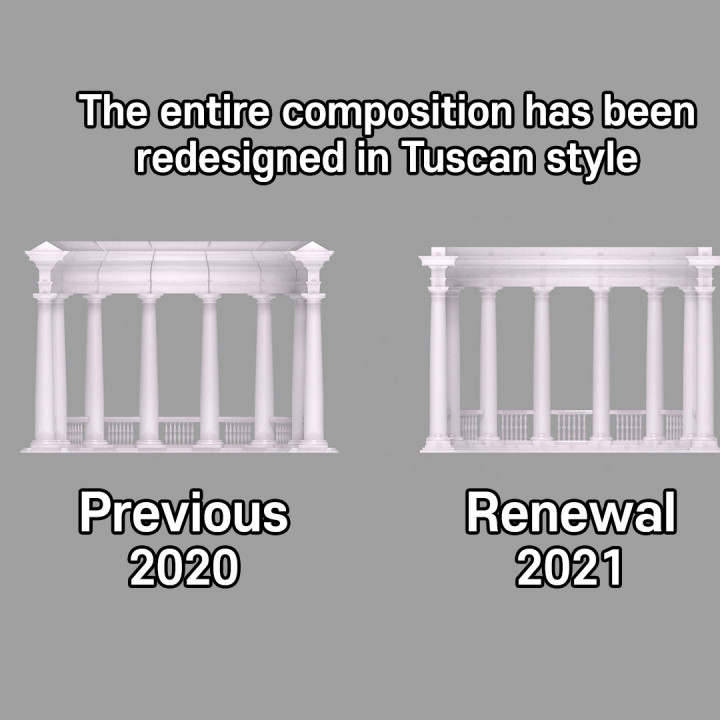 3D Printable Tuscan Style Colonnade by BlueSand3D