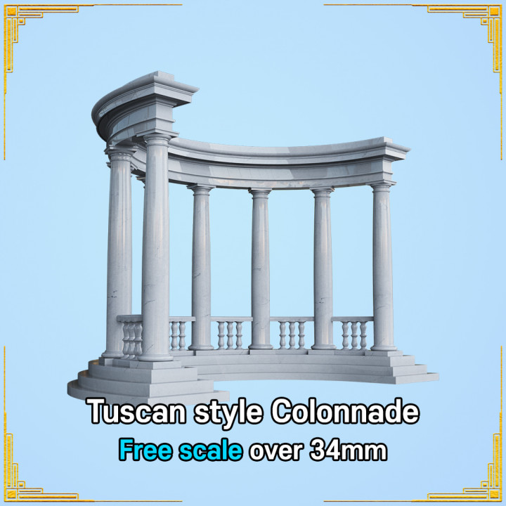 3D Printable Tuscan Style Colonnade by BlueSand3D