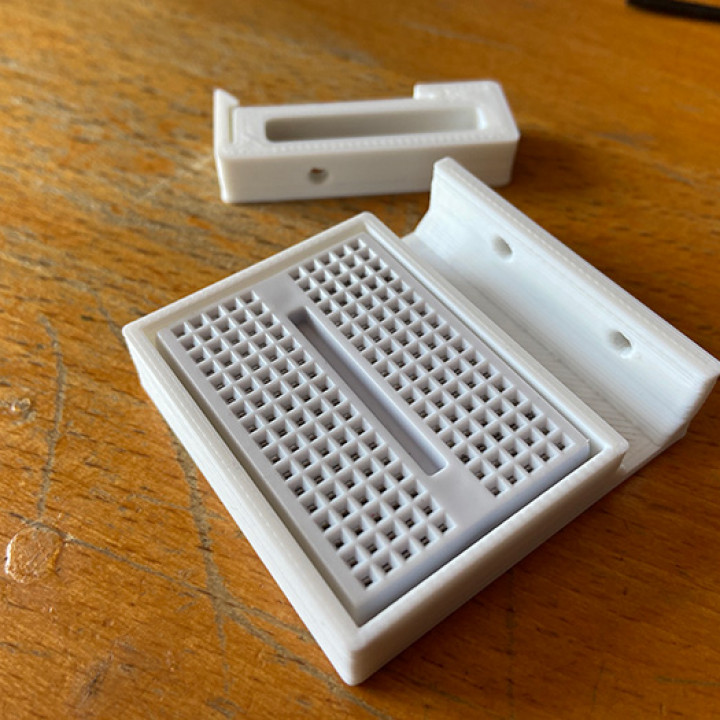 3D Printable Din Rail mount for mini breadboard by Michele Maffucci