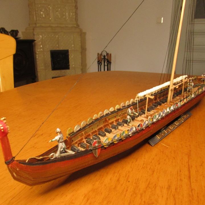3D Printable Rather Large Viking Longship (Drakkar), 64 Oars, ca. 950AD ...