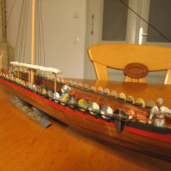 3D Printable Rather Large Viking Longship (Drakkar), 64 Oars, ca. 950AD ...