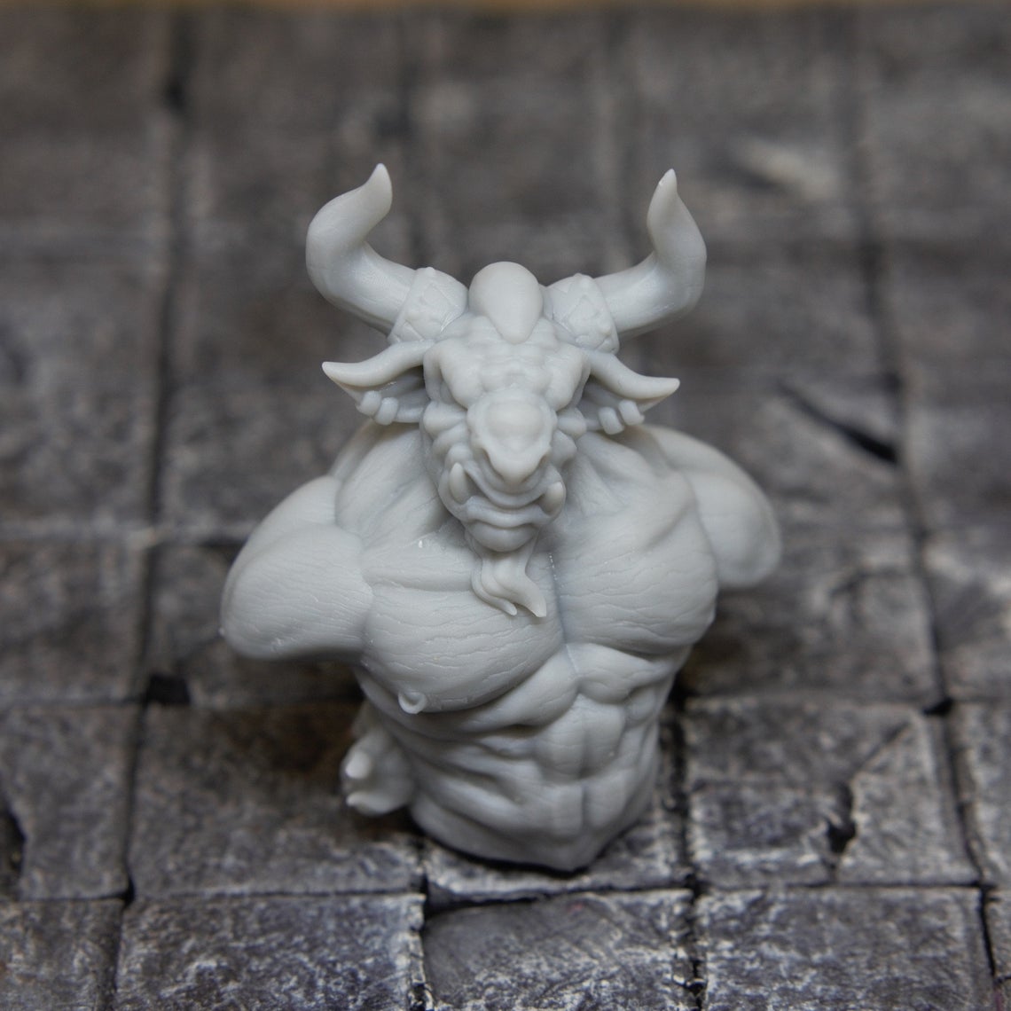 3D Printable Minotaur Bust by Miniatures of Madness