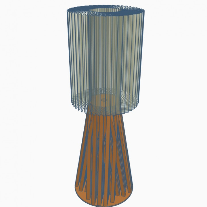 3D Printable mood lamp crossed beam stem and cyclone shade by Harry Lunt