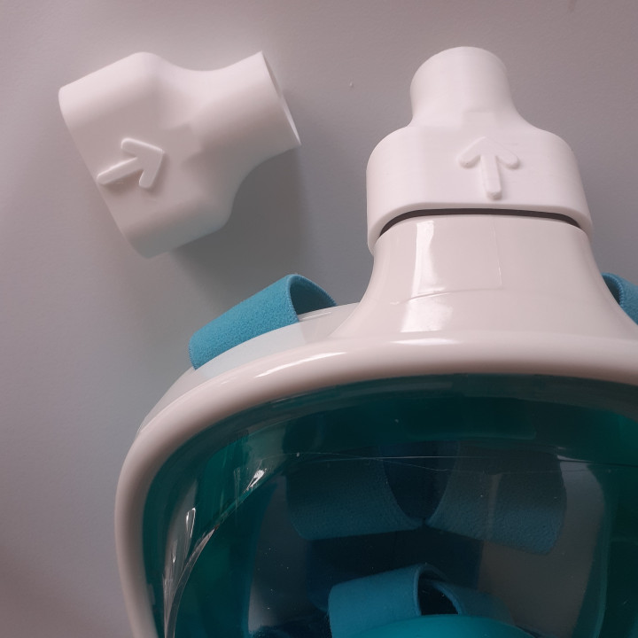 3D Printable Fede Adapter for Easybreath Masks - COVID 19 by Es Henao