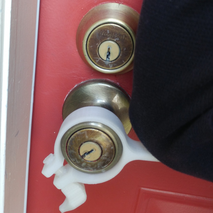 3D Printable Rev 2 Hands Free Round Door Handle Squeeze Latch - under 2 ...