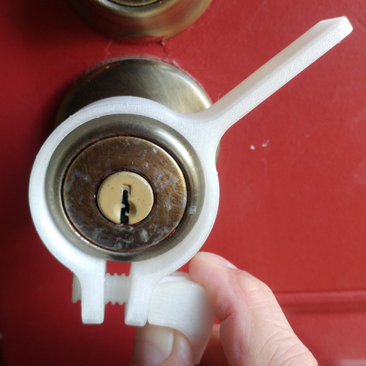 3D Printable Rev 2 Hands Free Round Door Handle Squeeze Latch - under 2 ...