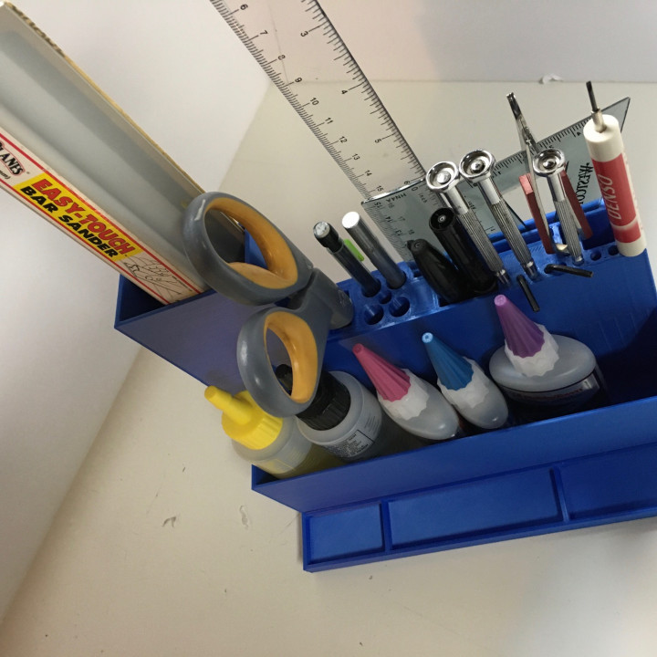 3D Printable Hobby Tool Caddy by Tim Tyler