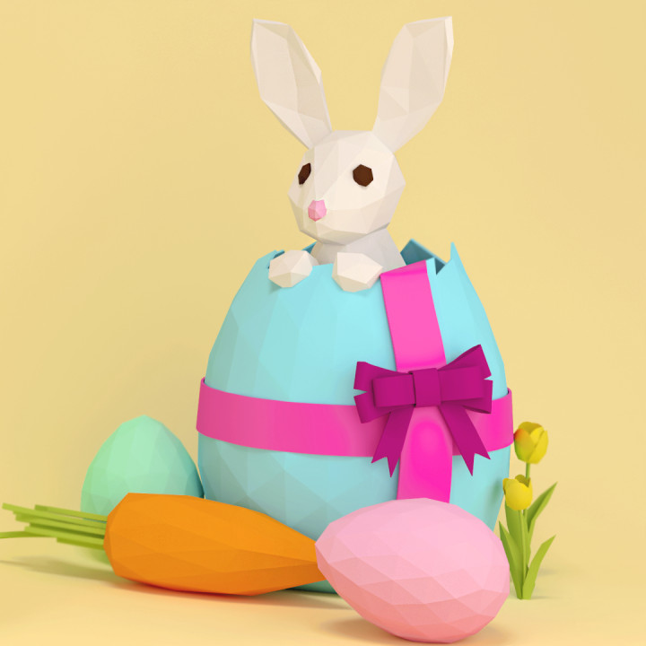 3D Printable Easter Bunny by SelfCAD