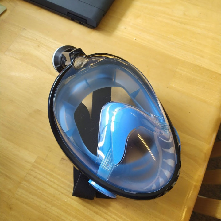 3D Printable Snorkel Mask Filter Adapter by Mike Abbott