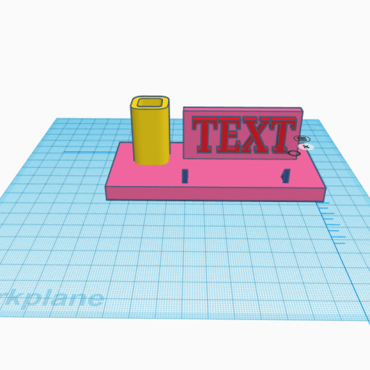 3D Printable card holder with text by print pad