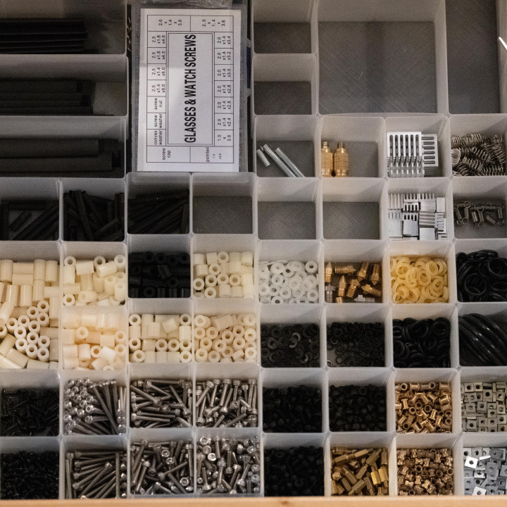 3D Printable Drawer inserts for organising small parts by Felix