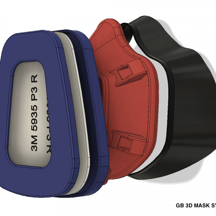 3D Printable COVID-19 - GB 3D MASK SYSTEM N95 - PROTECT by Giovanni ...