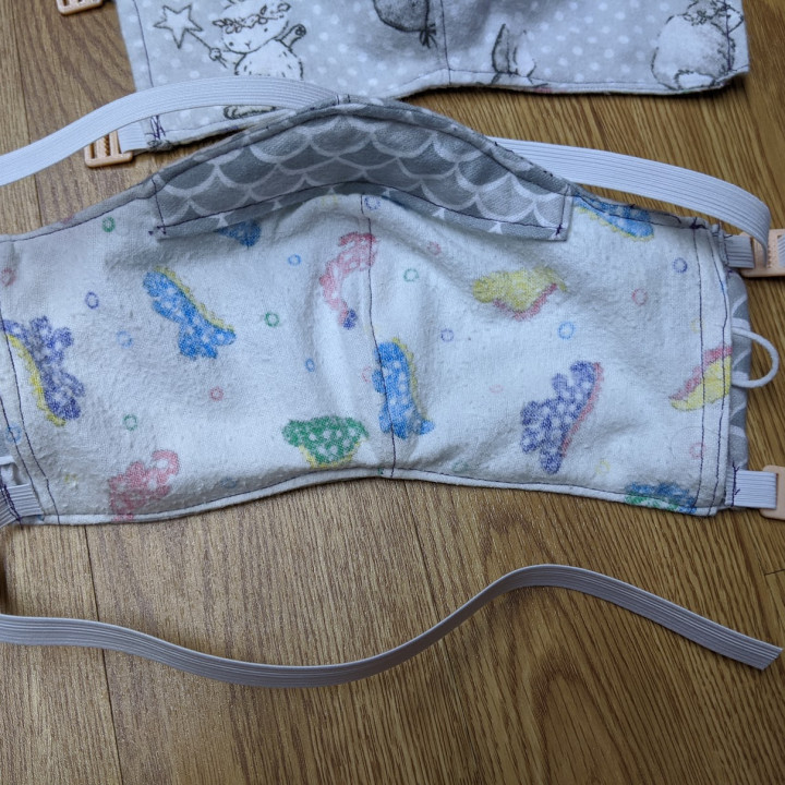 3D Printable Fabric Face Mask Template Pattern Pocket 12mm Elastic ...