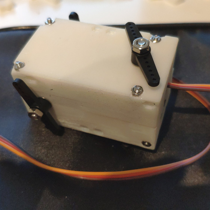 3D Printable Dual Axis 2 DOF servo case (MG90s) by Hooram Nam