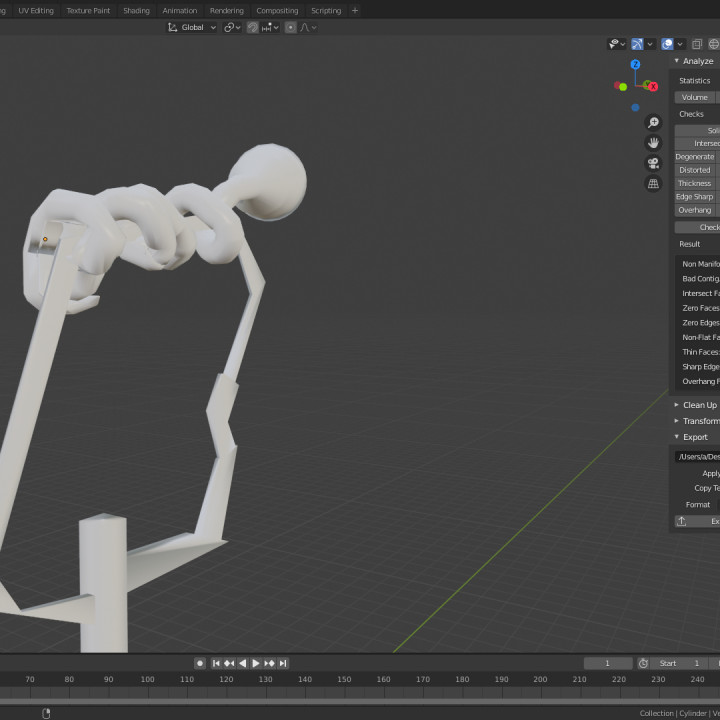 3D Printable snake lamp by adam boutayeb