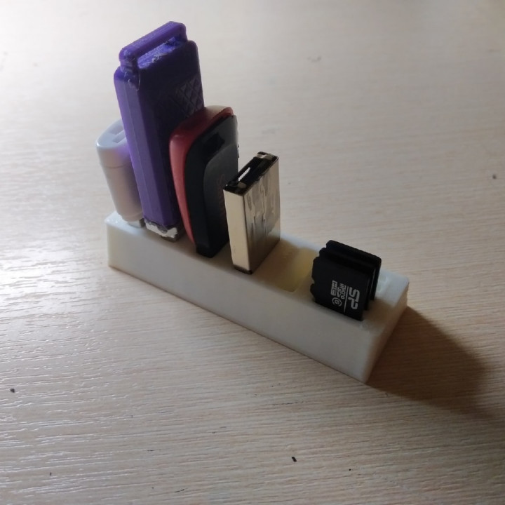 3D Printable USB and micro SD card holder by Sampl1xx