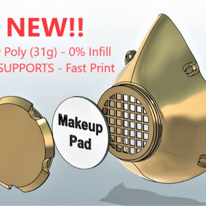 3D Printable Makers Modular Mask System - Low Poly Covid-19 Face Mask ...