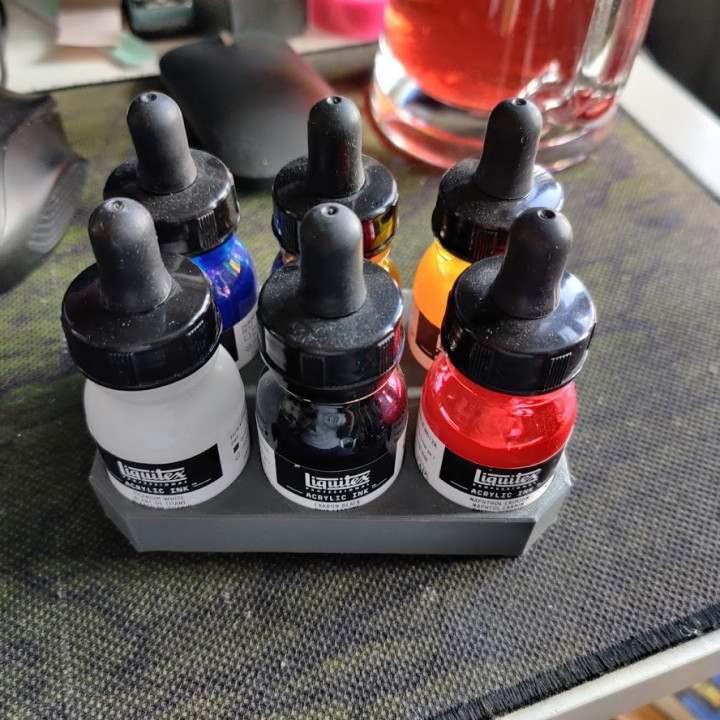 3D Printable Liquitex Ink Tray / Holder by Elliot Rees