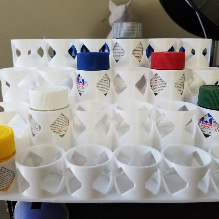 3D Printable Tamiya 24 slot paint rack flat by colby