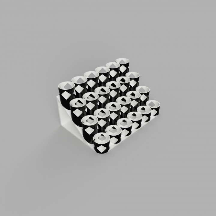 3D Printable Tamiya 24 slot paint rack flat by colby