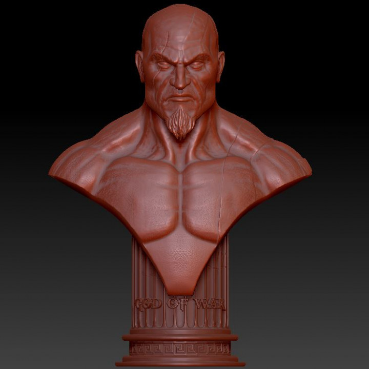 3D Printable Kratos Bust by nicolas