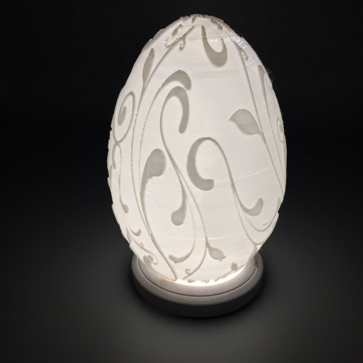 3D Printable Floral Easter Egg Lamp by Andrew Reynolds