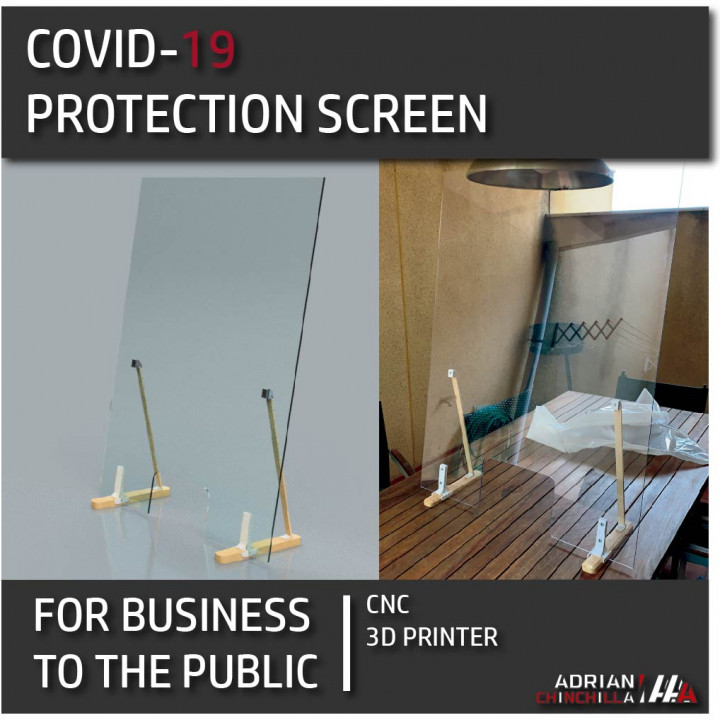 3D Printable COVID-19 protection screen by Adrian
