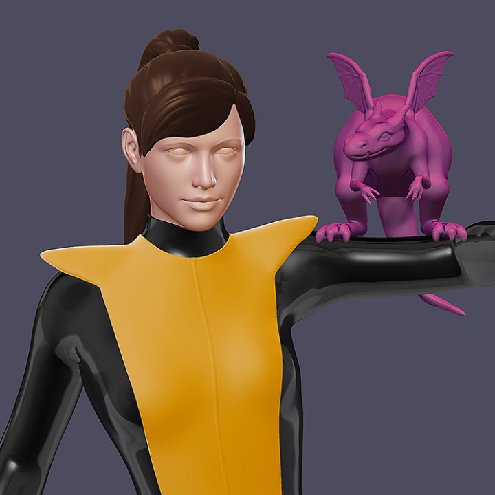 3D Printable Kitty Pryde and Lockheed (Shadowcat) - X-men by Volpy Gregor