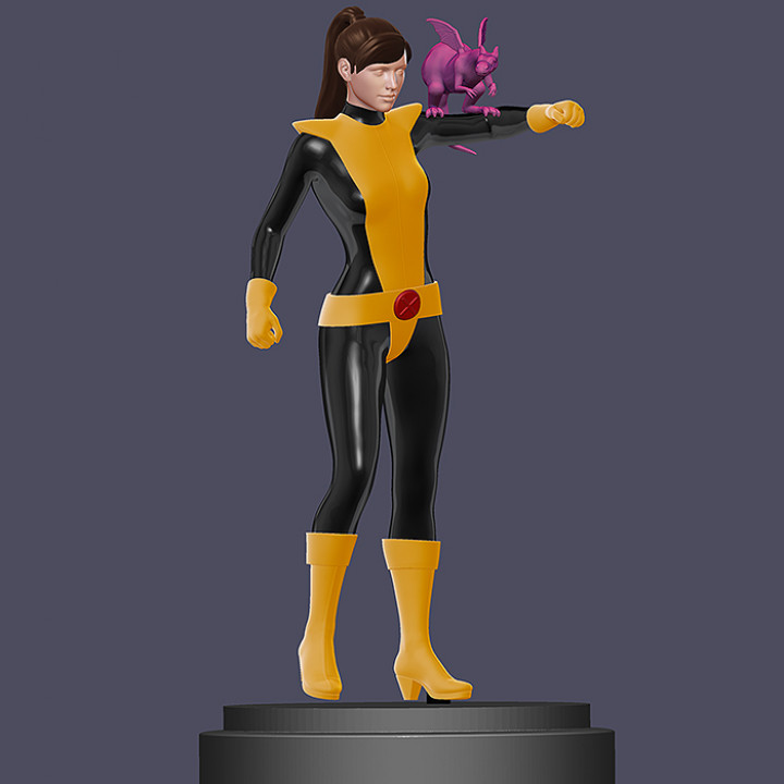 3D Printable Kitty Pryde and Lockheed (Shadowcat) - X-men by Volpy Gregor