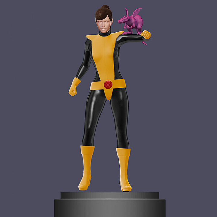 3D Printable Kitty Pryde and Lockheed (Shadowcat) - X-men by Volpy Gregor