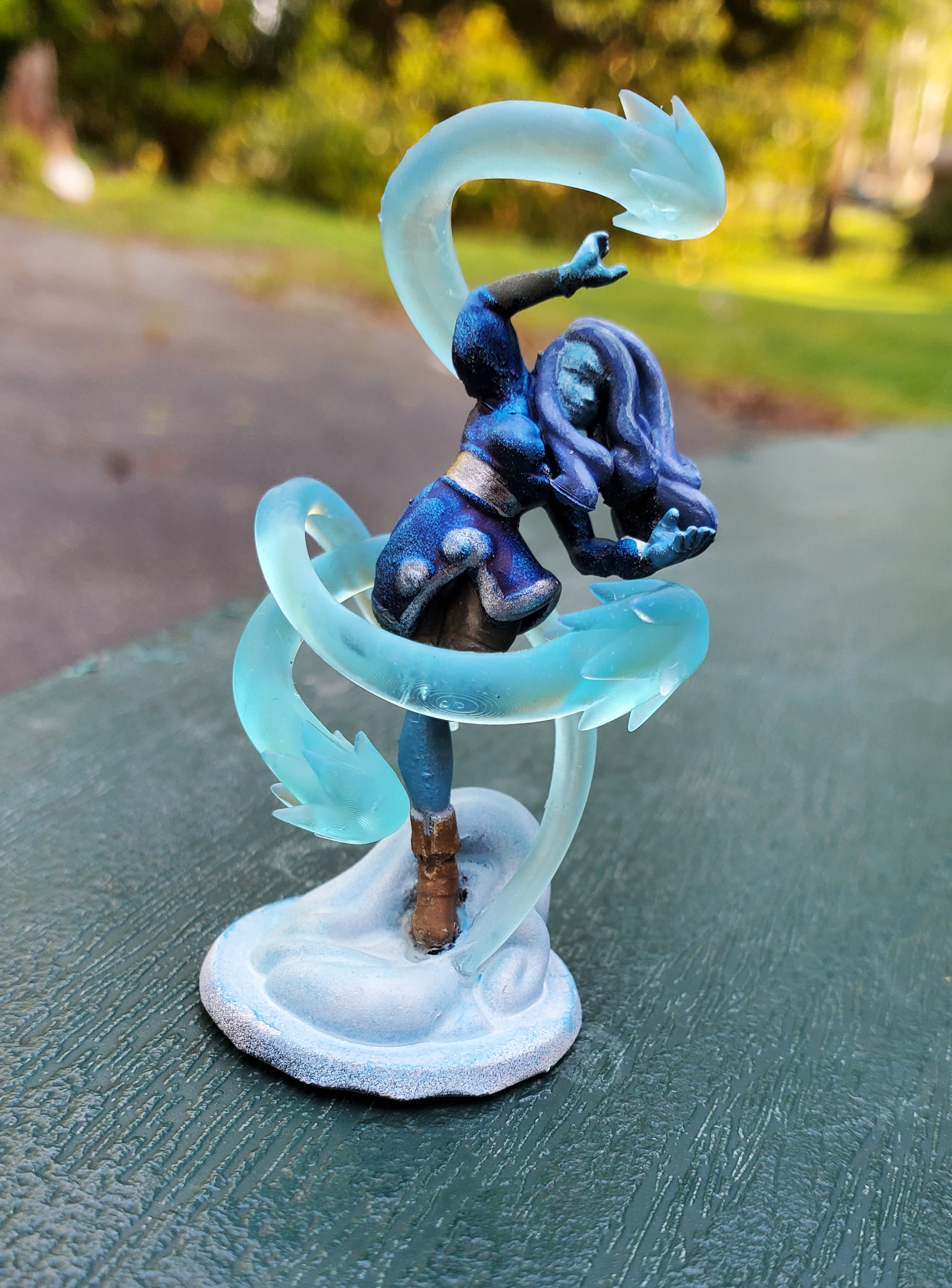 3D Printable Ellie the Genasi Mage (Air) by Twin Goddess Miniatures