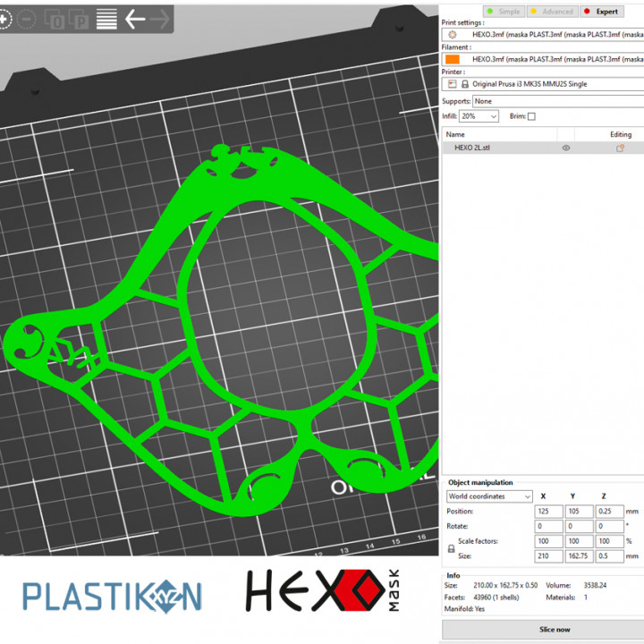 3D Printable HEXO - face mask by PLASTIKON 3D Design
