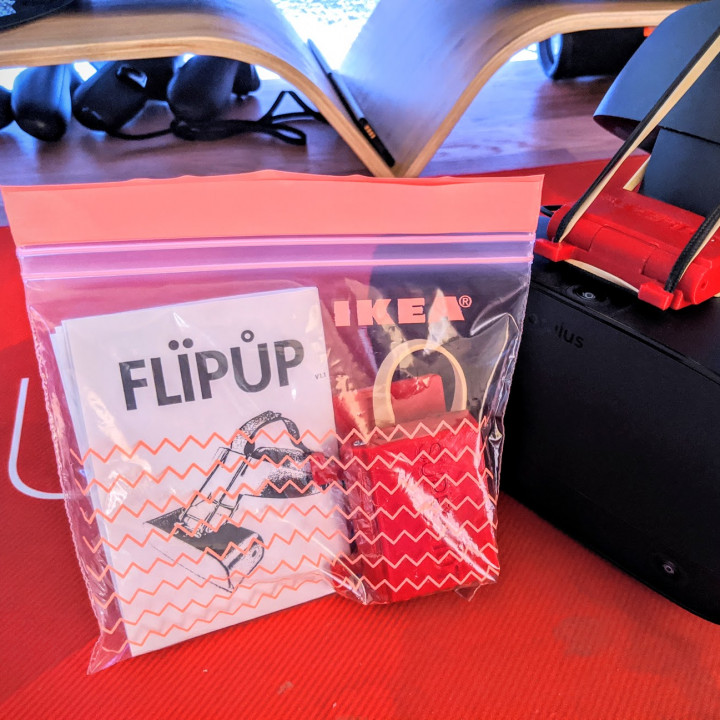 3D Printable Oculus Rift S Flip Mount Adapter by Mark Schramm