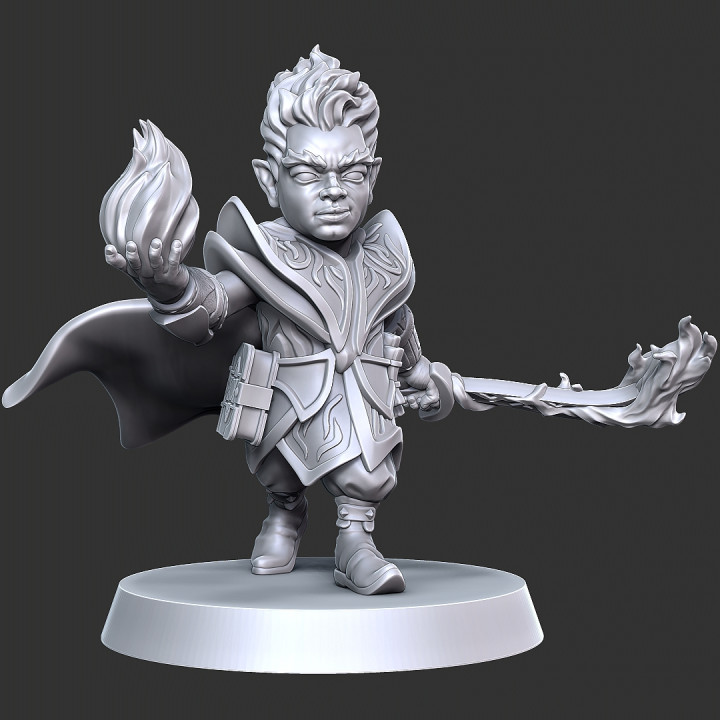 3D Printable Gnome Warlock Type B w/ Modular Hands + Weapons ...