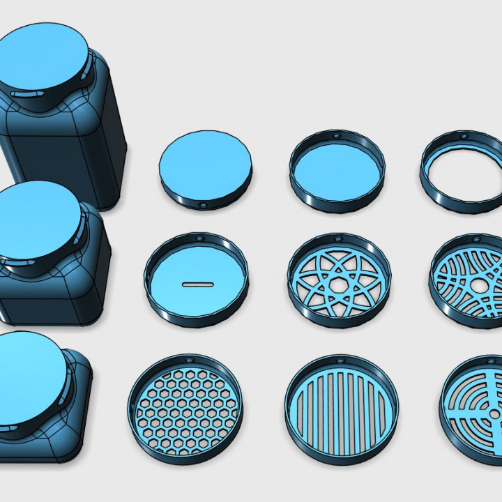 3D Printable Container + Lids by Fernando Jerez