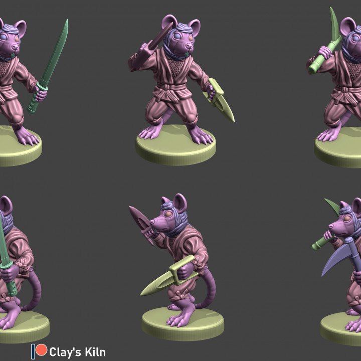 3D Printable Ratfolk Ninja by Clay Rade