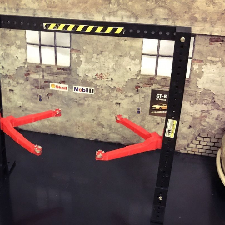 3D Printable 2 Post Car lift 1:24 Scale by block
