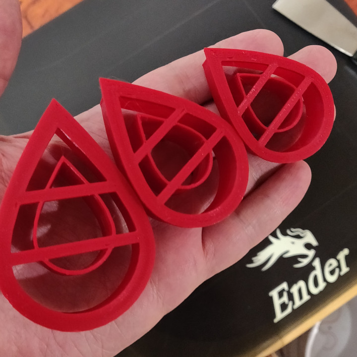3D Printable Double Teardrop polymer clay cutters by Randall Harshman