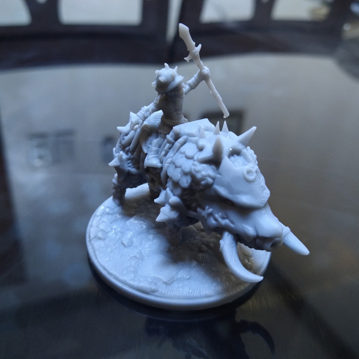 3D Printable Goblin Boar Rider by Clay Cyanide Miniatures