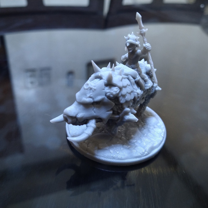 3D Printable Goblin Boar Rider by Clay Cyanide Miniatures